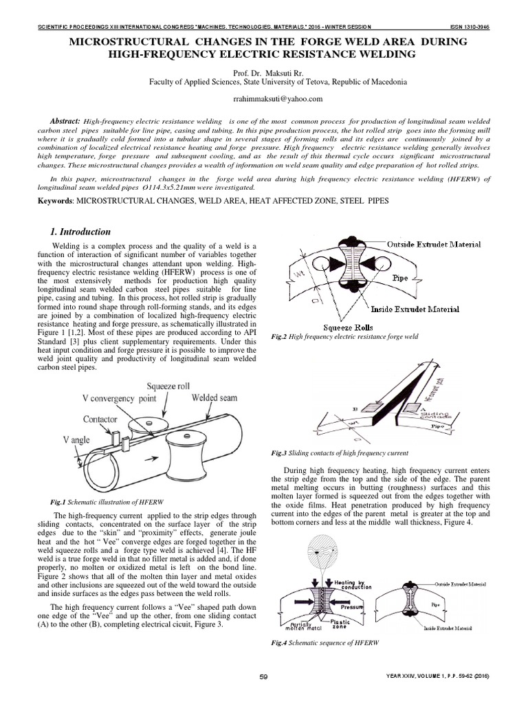 Microstructural Changes in The Forge Weld Area During HF-ERW | PDF ...