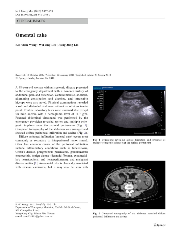 Omental Cake: Clinical Images | Download Free PDF | Peritoneum ...