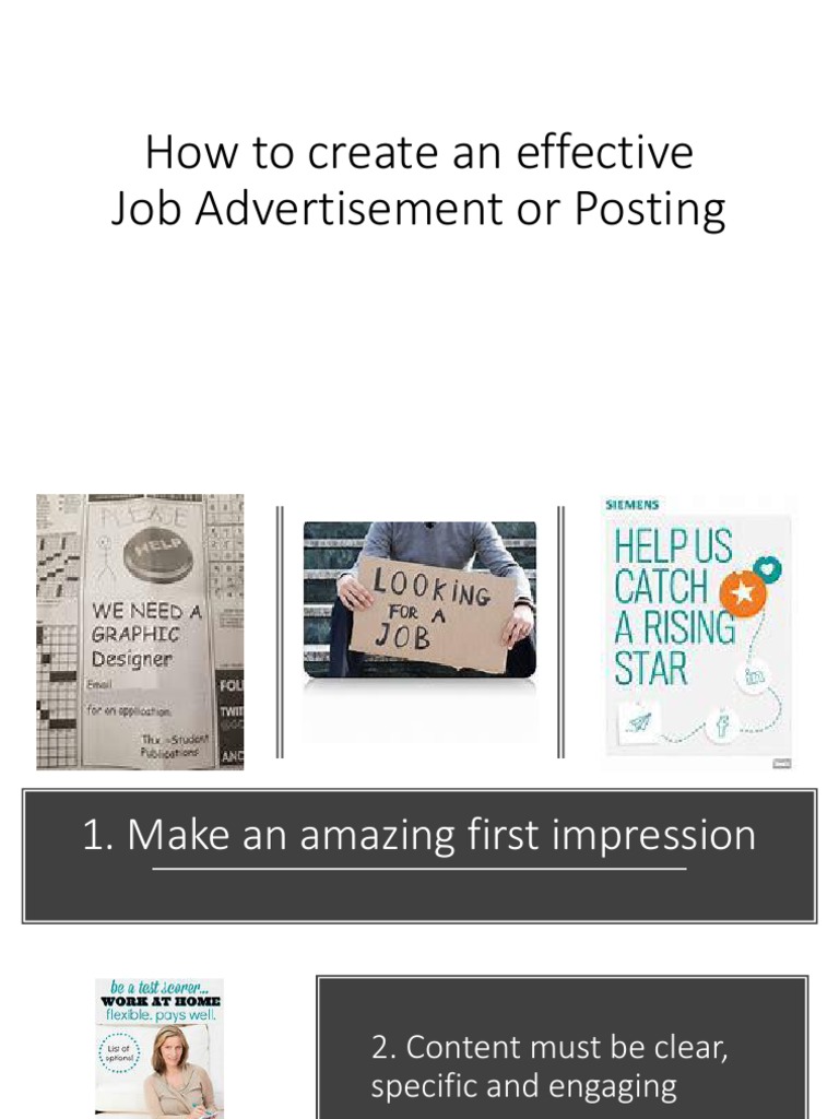 How To Create An Effective Job Advertisement or Posting | PDF