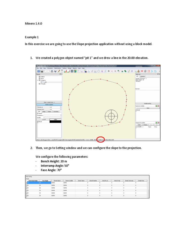 Bench Height: 20 M Interramp Angle: 50° Face Angle: 70° | PDF