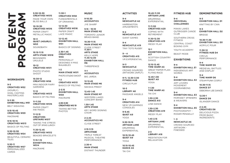 Timeout Program Newspaper 11 Nov ART | PDF | Leisure