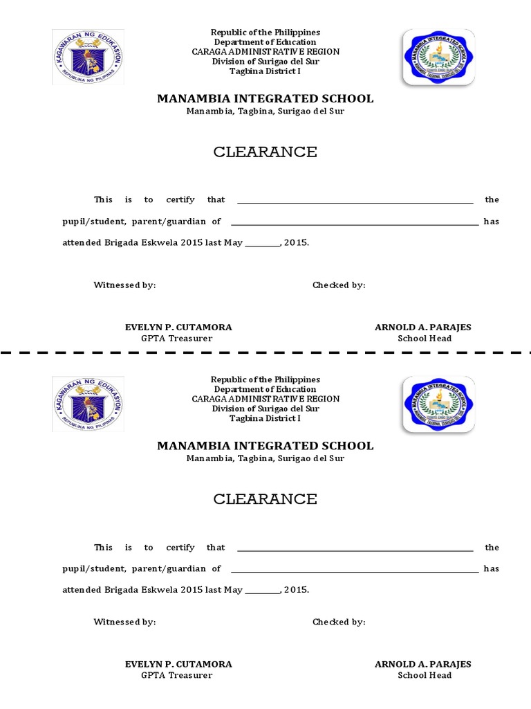 Brigada Skwela Certificate | PDF