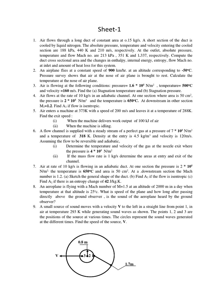 Sheet 1 | Download Free PDF | Mach Number | Fluid Dynamics