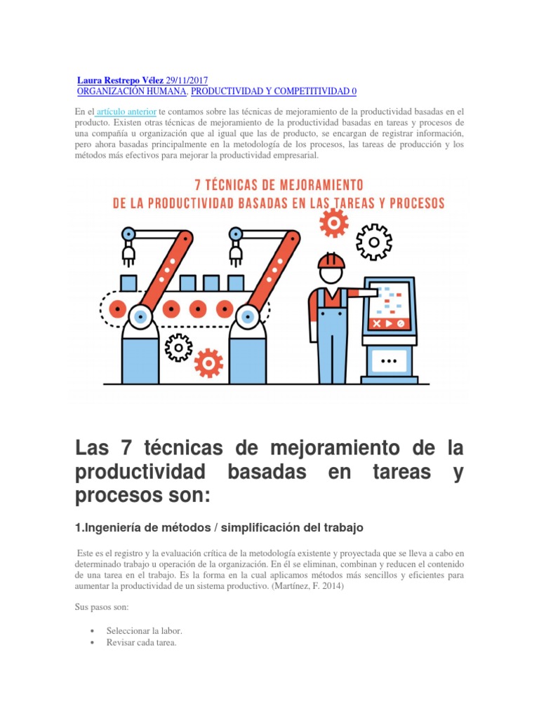 Las Siete Técnicas Del Mejoramiento de La Productividad | PDF | Diseño | Economias