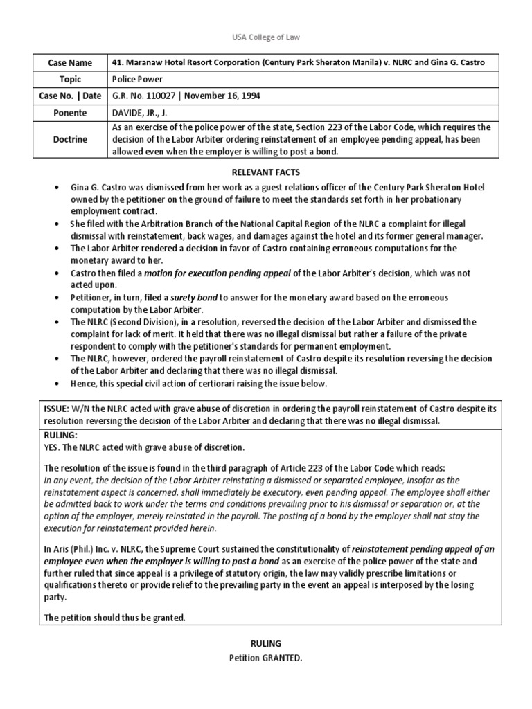 Maranaw Hotel v. NLRC | PDF | Arbitration | Complaint