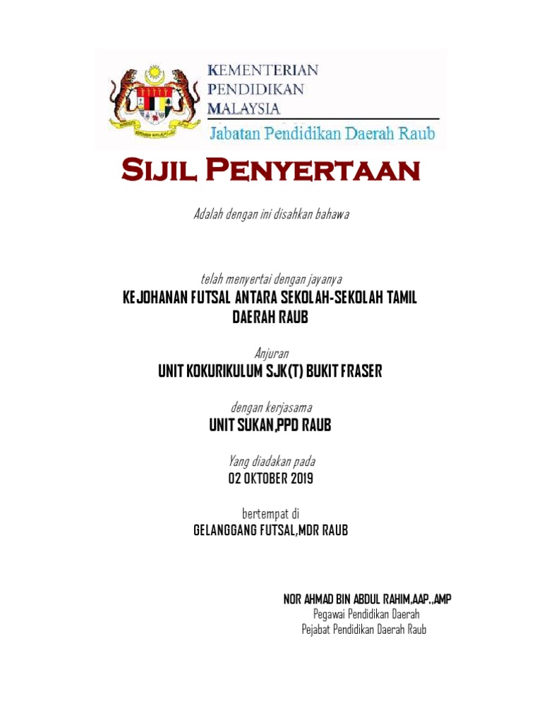 Sijil Futsal | PDF
