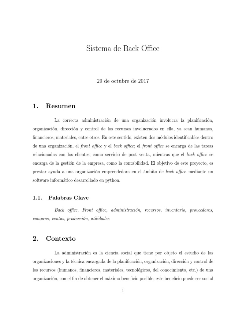 Software de Gestión Back Office en Python | PDF | Gestión de recursos ...