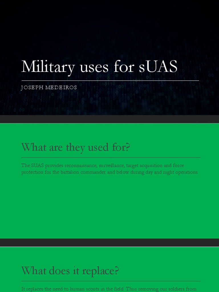 Military Applications of sUAS Technology | PDF