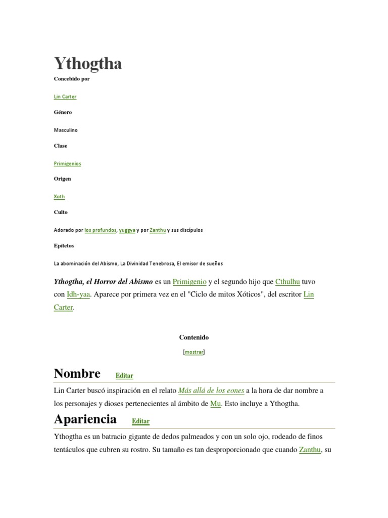 Ythogtha | PDF | Cthulhu | HP Lovecraft