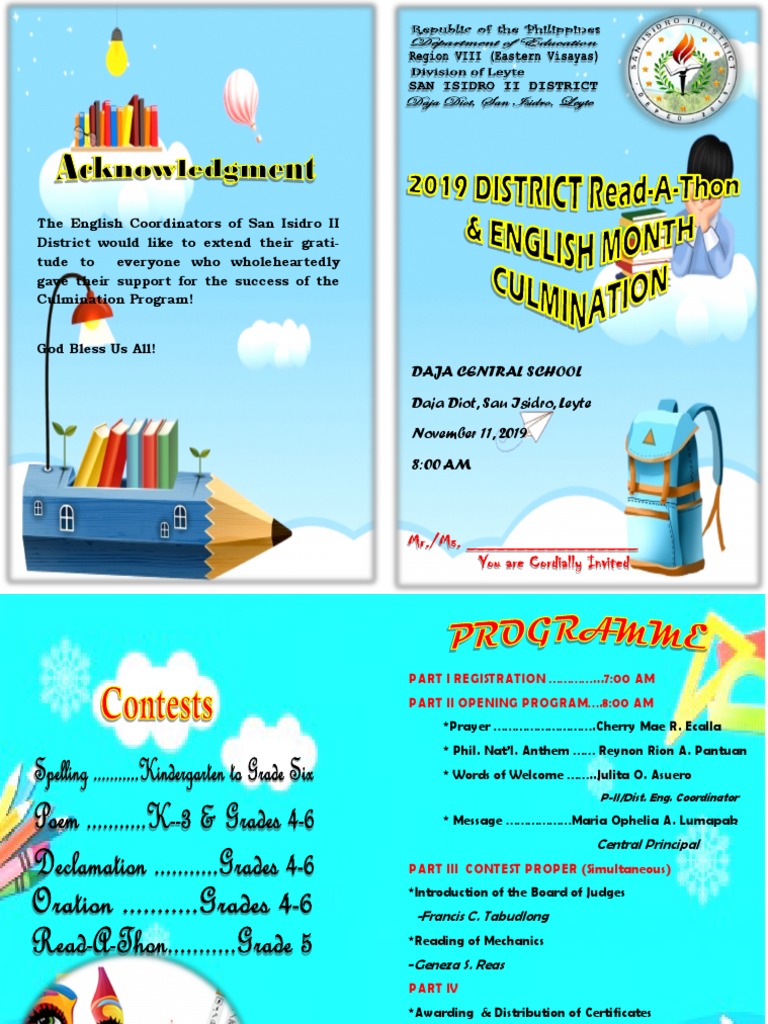 Daja Central School Daja Diot, San Isidro, Leyte November 11, 2019 8:00 AM | PDF