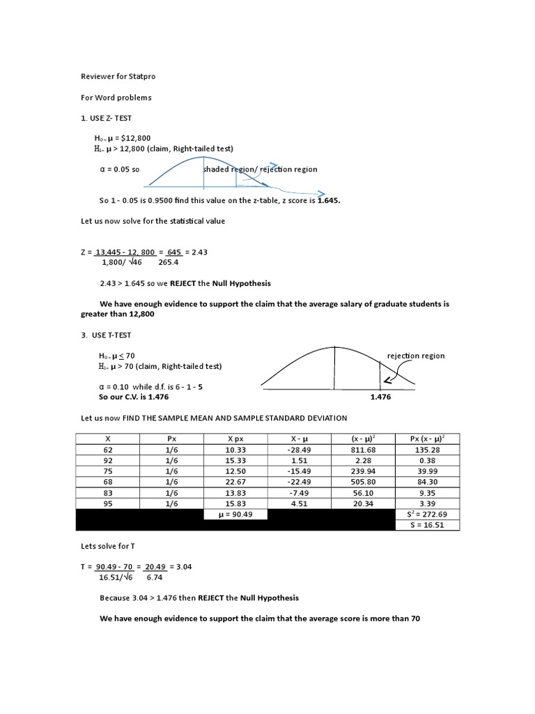 Reviewer For Statistics Pro | PDF | Statistical Hypothesis Testing ...