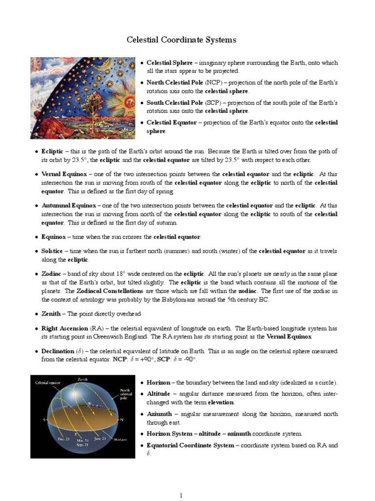 Celestial Coordinate Systems | PDF | Equator | Zodiac