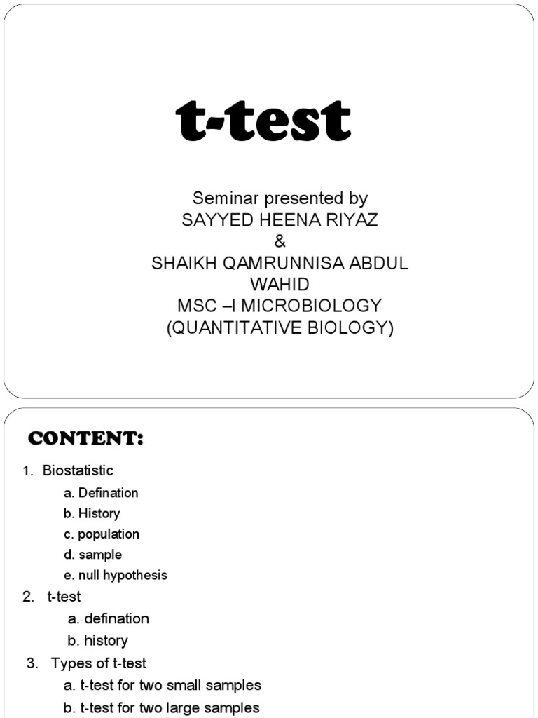 T Test | PDF | Student's T Test | Null Hypothesis