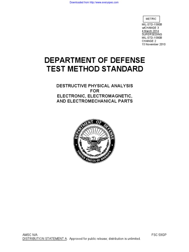 Mil STD 1580B - CHG 3 | PDF | Capacitor | Scanning Electron Microscope