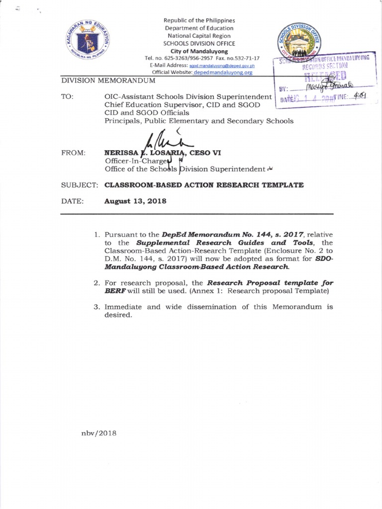 Classroom-Based Action Research Template | PDF | Research Methods | Science