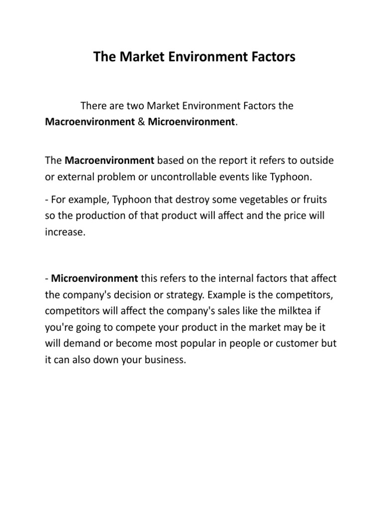The Market Environment Factors: Macroenvironment & Microenvironment ...