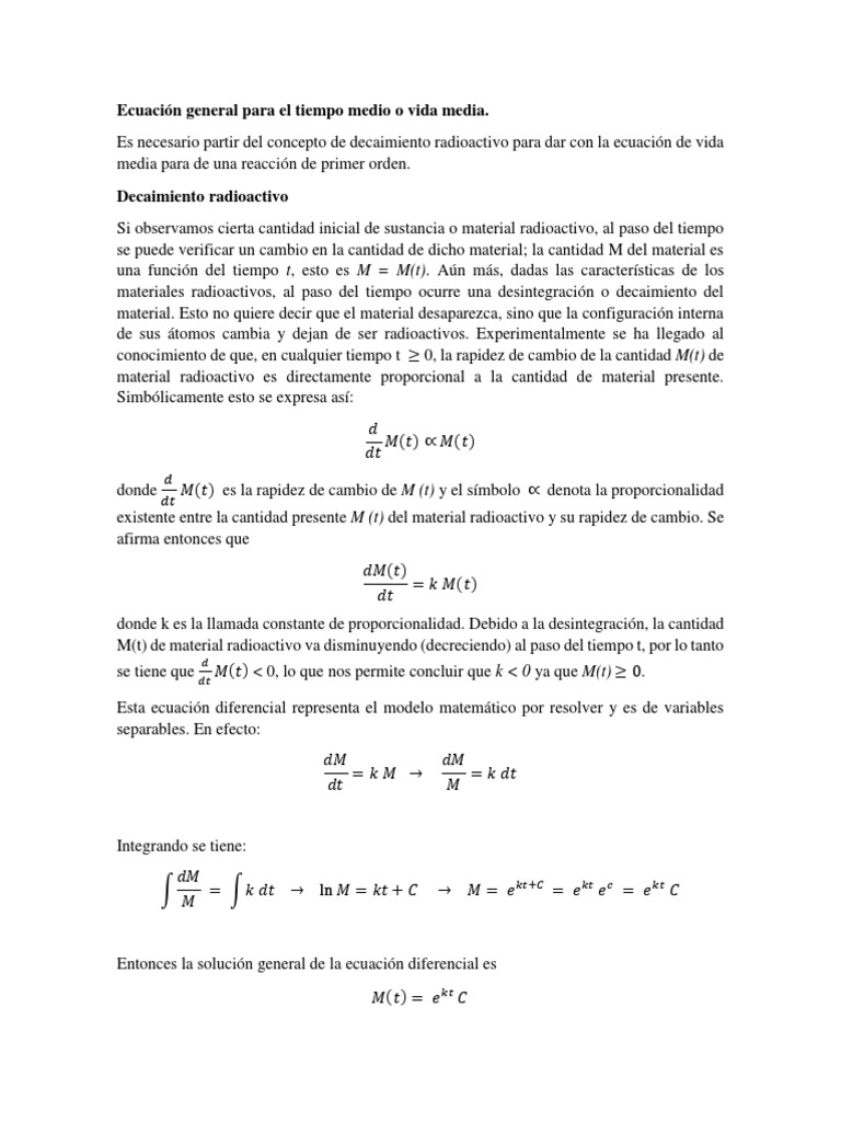Fórmula De Vida Media Método Media Móvil Simple Para Calculo De