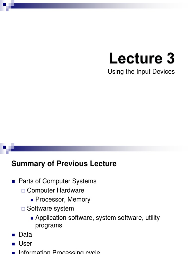 Using The Input Devices | PDF | Computer Keyboard | Human–Computer Interaction