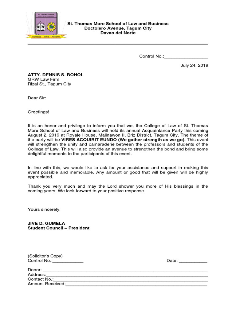 Solicitation Letter | PDF