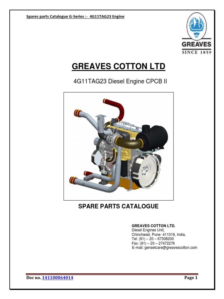 Greaves Cotton LTD: 4G11TAG23 Diesel Engine CPCB II | PDF | Piston ...