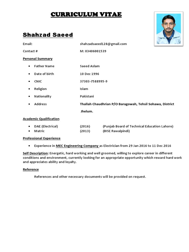 Shahzad Saeed CV Org | PDF