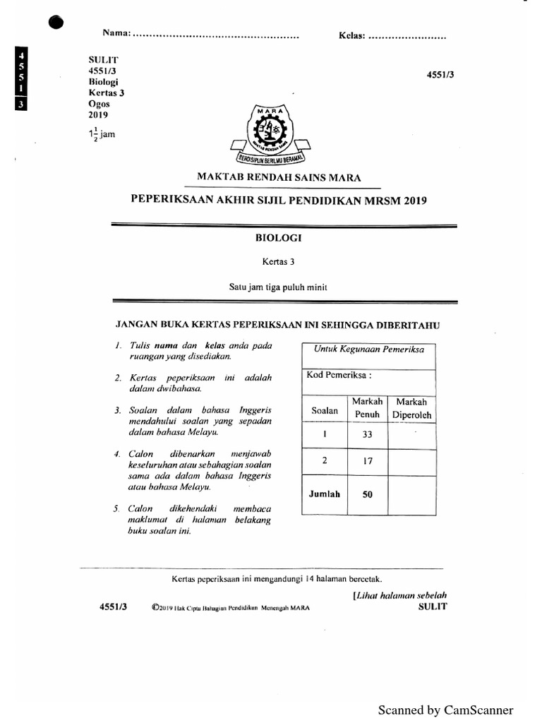 MRSM Paper 3 | PDF