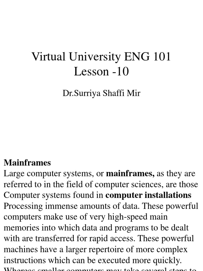 Lesson 10 | PDF | Mainframe Computer | Computer Programming