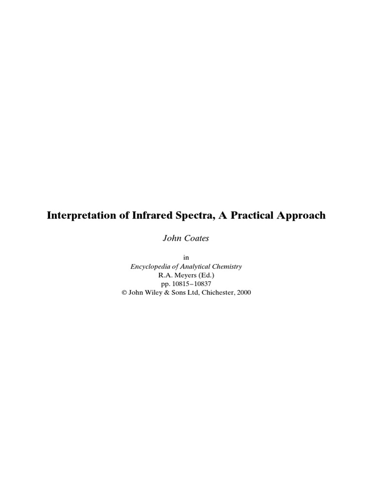 Interpretation of Infrared Spectra, A Practical Approach PDF | PDF ...