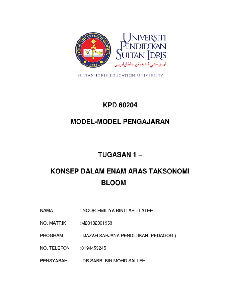 Konsep Dalam Enam Aras Taksonomi Bloom | PDF