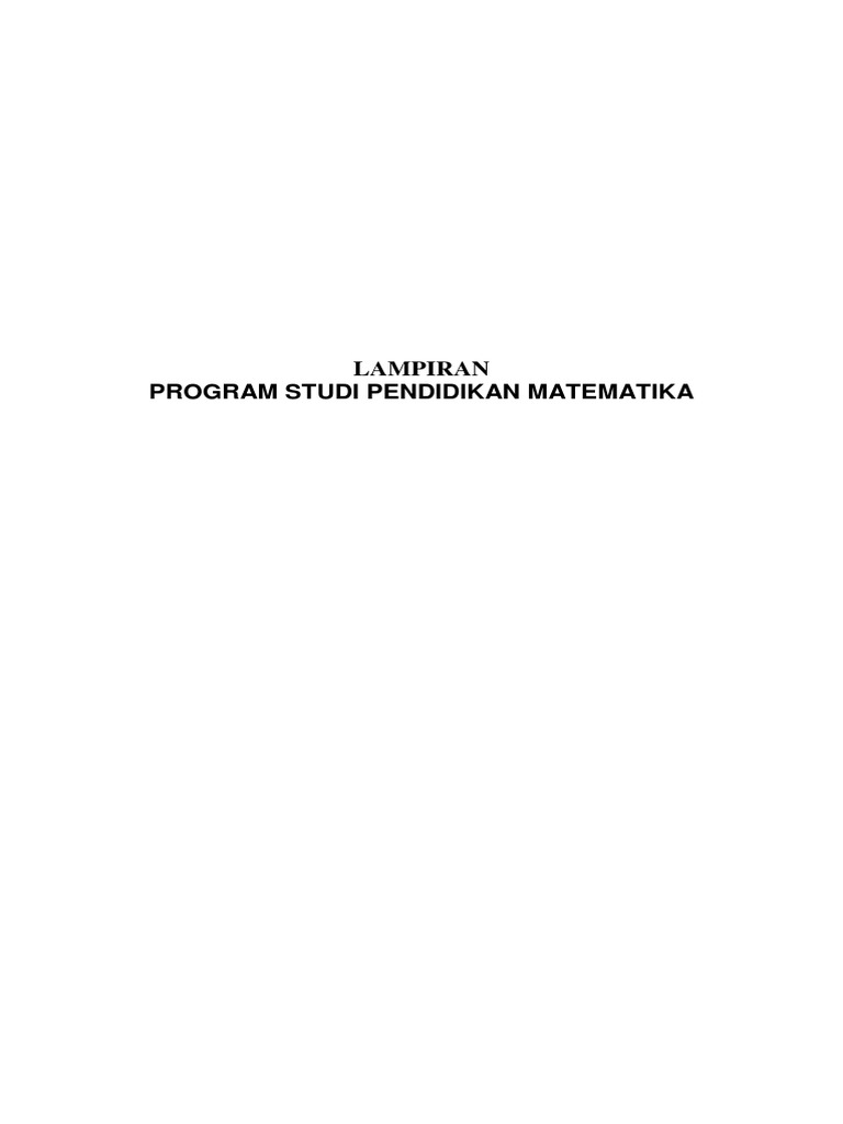 Lampiran Borang Program Studi Pendidikan Matematika | PDF