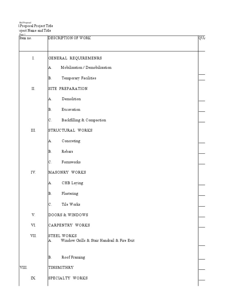 Bid Proposal Breakdown | PDF | Cost | Value Added Tax