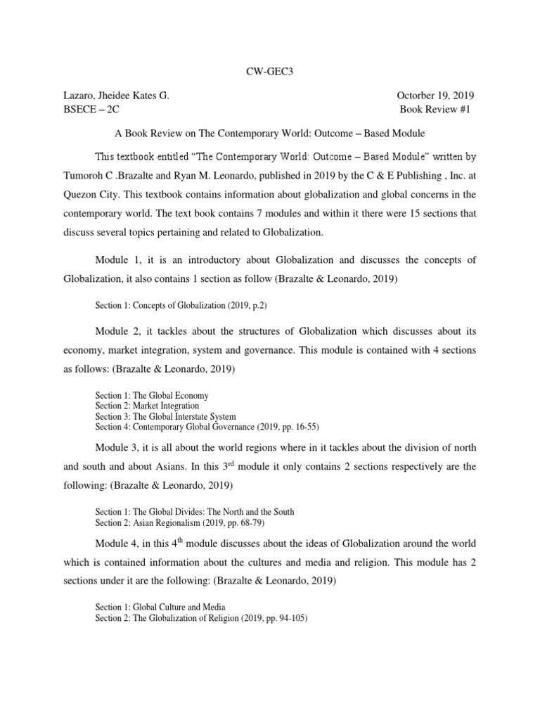 Globalization Textbook Review | PDF | Globalization | Sustainability