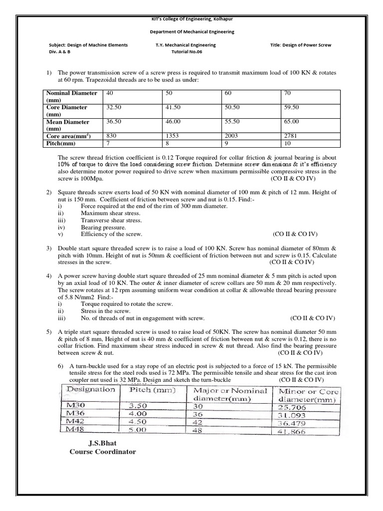 Tutorial No.6 DME | PDF | Screw | Nut (Hardware)