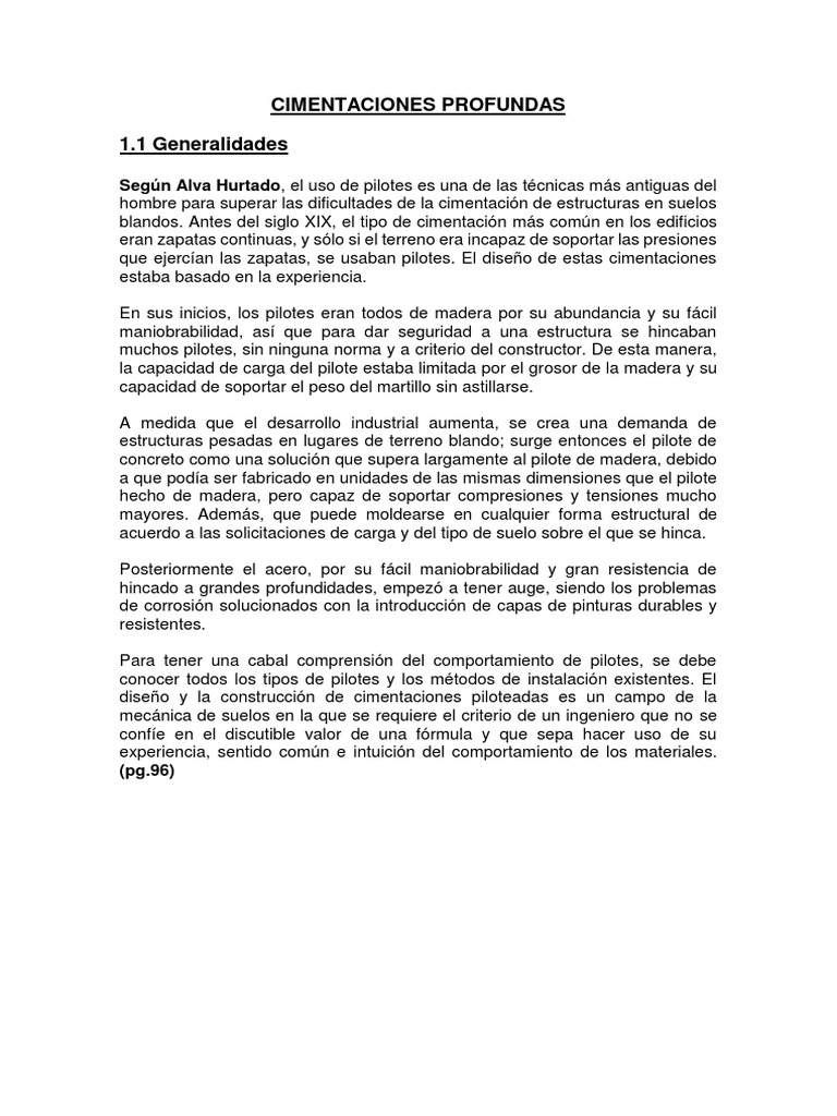 Tipos y Usos de Pilotes en Cimentaciones | PDF | Fundación (Ingeniería ...