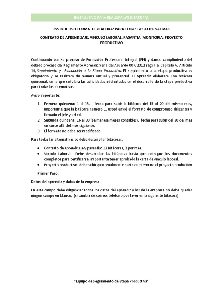 Instructivo para Bitácoras Sena | PDF | Software | Informática