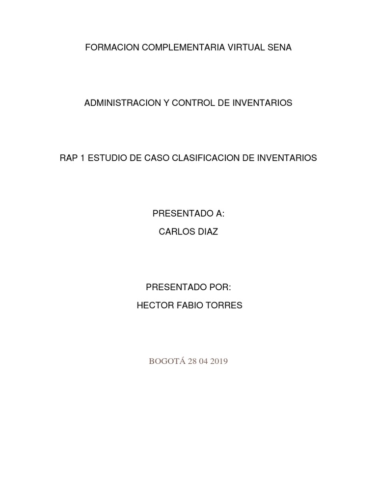 Abc Inv Sena | PDF | Inventario | Economias