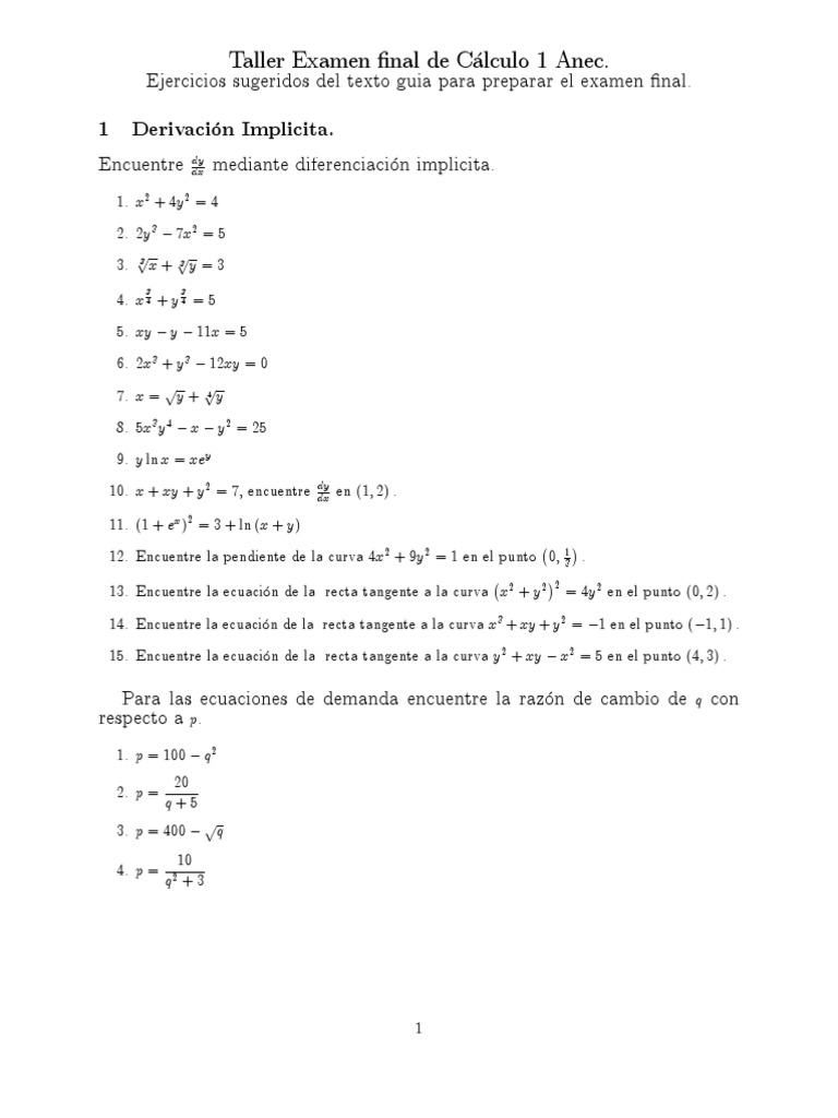 Taller Ex Final Cal1 ANEC | PDF | Inventario | Monopolio