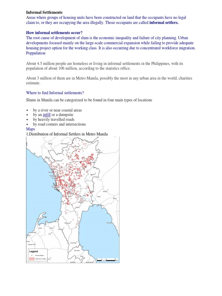 Informal Settlements | PDF | Urban Planning | Housing