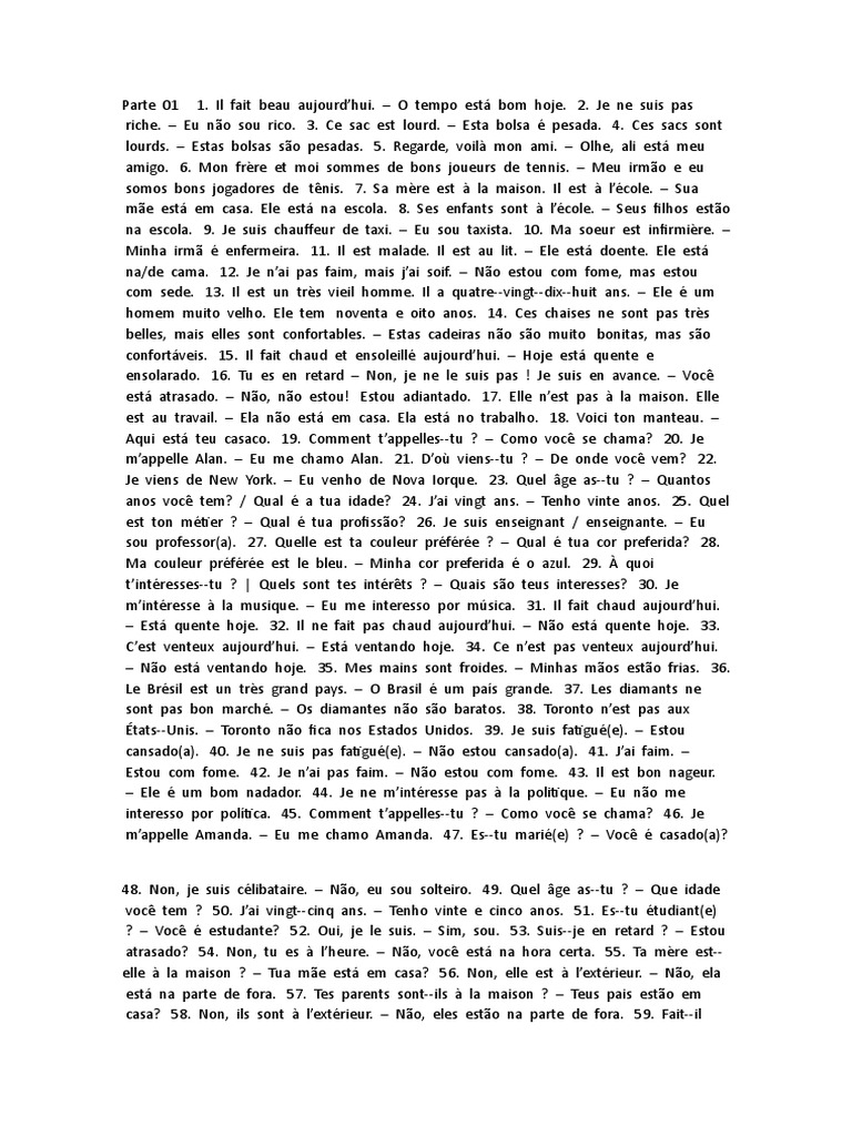 Frases Comuns em Francês | PDF | Autoajuda