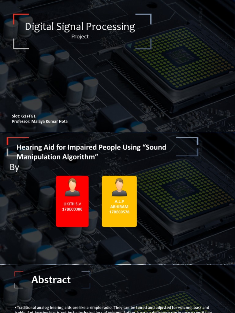Digital Signal Processing: - Project | PDF | Hearing Aid | Hearing Loss
