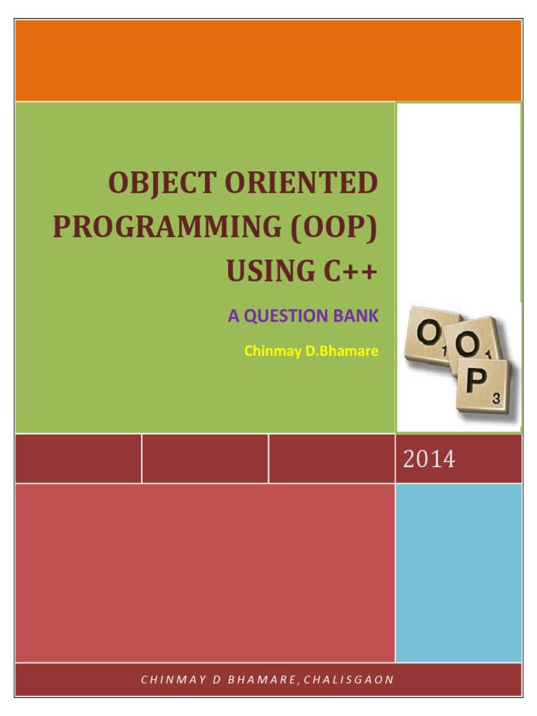 Object Oriented Programming (Oop) Using C++: A Question Bank | PDF | Array Data Structure ...