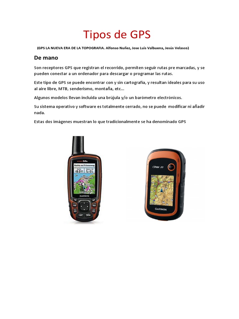 Tipos de GPS | Sistema de Posicionamiento Global | USB