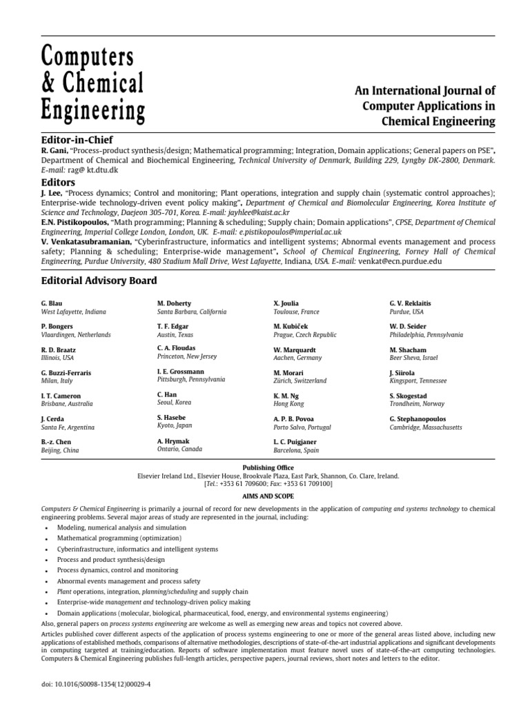 Editor-in-Chief: An International Journal of Computer Applications in ...