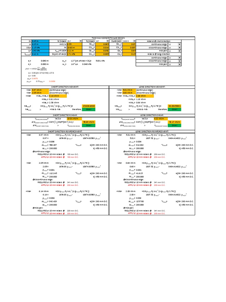 Sample Slab Result Pdf Solid Mechanics Materials