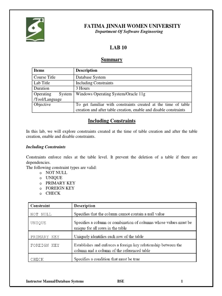 Database Systems-Lab No 10 | PDF | Relational Database | Table (Database)