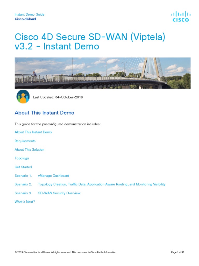 Cisco Secure SD-WAN Viptela v31 Instant Demo 191004 | PDF | Routing | Network Topology