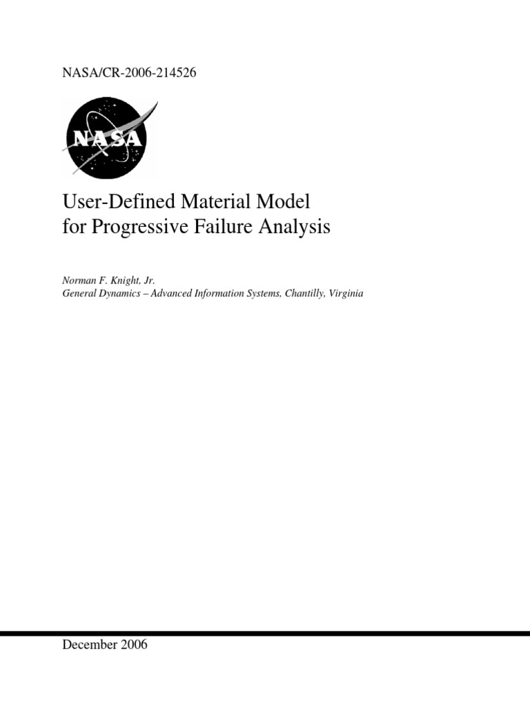 User-Defined Material Model For Progressive Failure Analysis | PDF ...