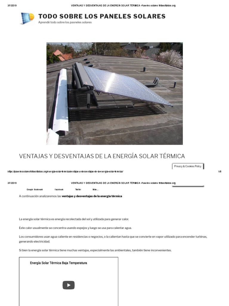 Ventajas y Desventajas de La Energía Solar Térmica - Paneles Solares ...