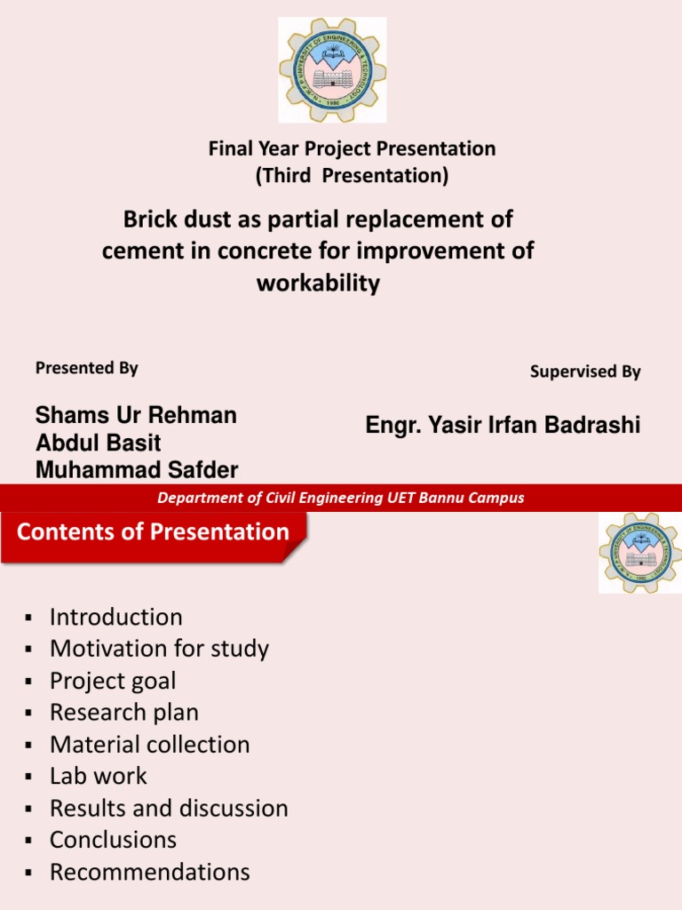 Effects of Brick Dust On Workability and Strength of Concrete. | PDF ...