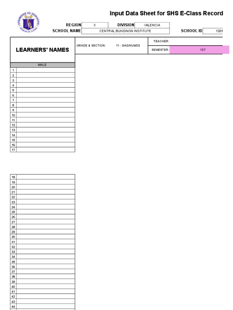E-Class Record Sample | PDF | Learning | Behavior Modification